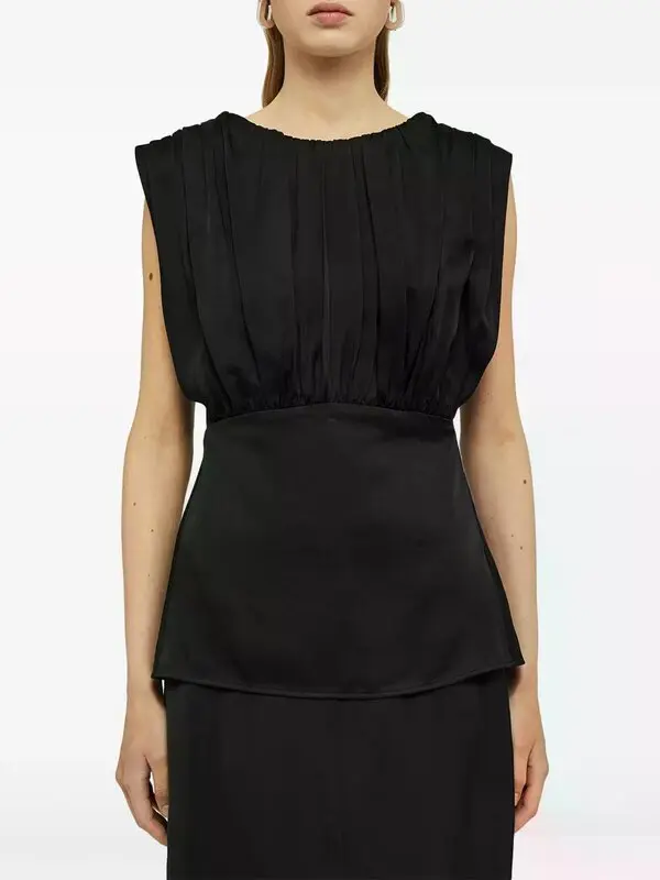 JIL SANDER Sleeveless Blouse With Ruched Detailing - Black