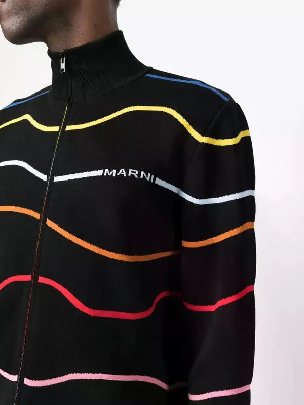 Marni Stripe-pattern Cotton Cardigan