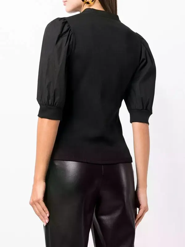 Veronica Beard Coralee Button-up Top - Black