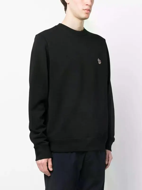 Paul Smith Zebra-logo Organic Cotton Sweatshirt - Black