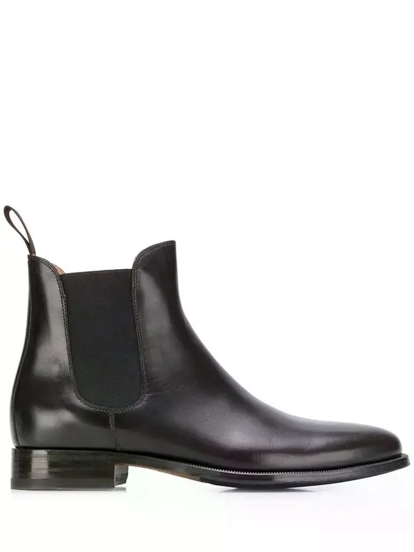 SCAROSSO Calf Leather Chelsea Boots - Brown