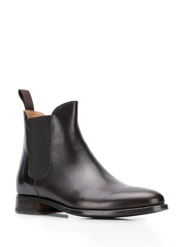 SCAROSSO Calf Leather Chelsea Boots - Brown