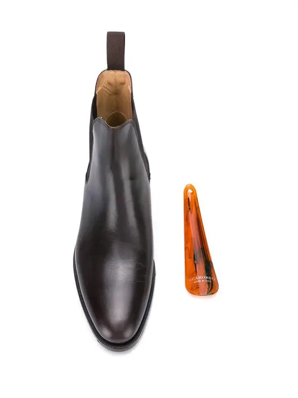 SCAROSSO Calf Leather Chelsea Boots - Brown