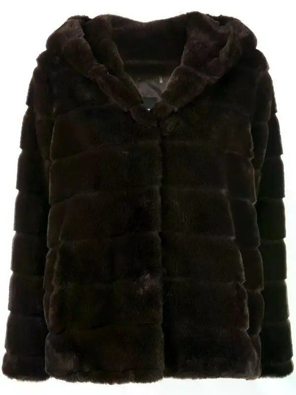 Apparis Hooded Faux-fur Coat - Brown