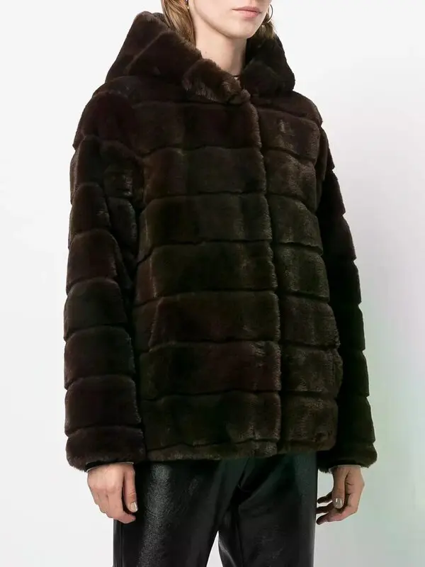 Apparis Hooded Faux-fur Coat - Brown