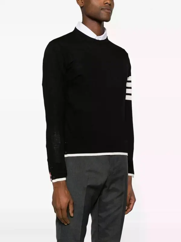 Thom Browne 4-bar Stripe Virgin Wool Jumper - Black