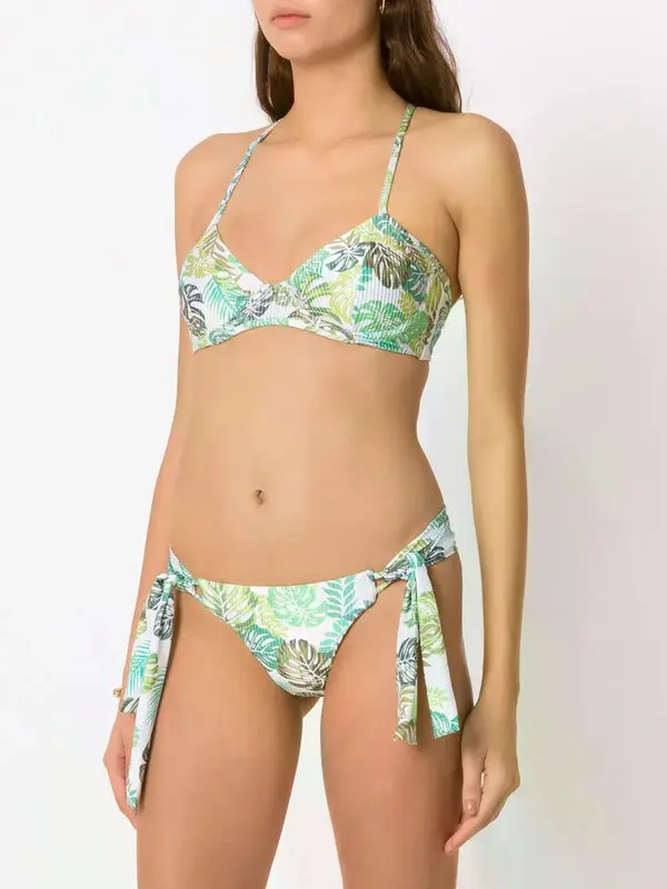 AMIR SLAMA Palm Leaf Print Bikini