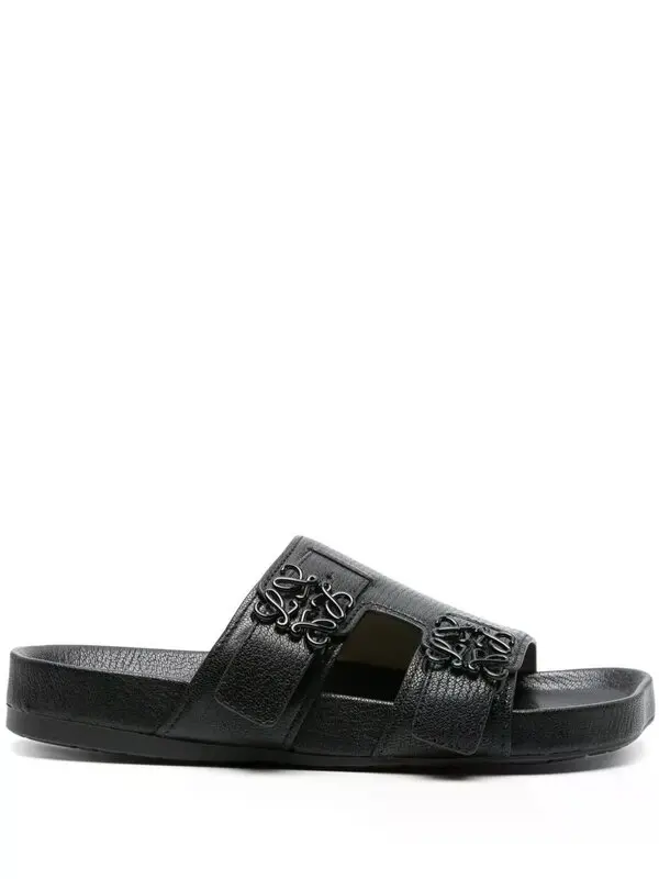 Loewe Anagram-buckle Leather Slides