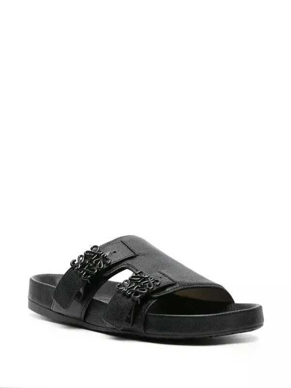 Loewe Anagram-buckle Leather Slides