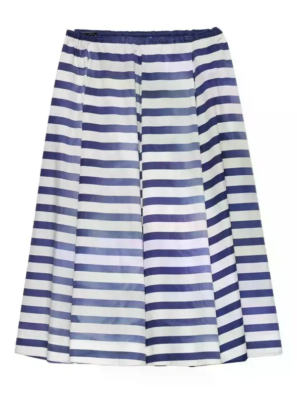 Prada Striped Midi Skirt - Blue
