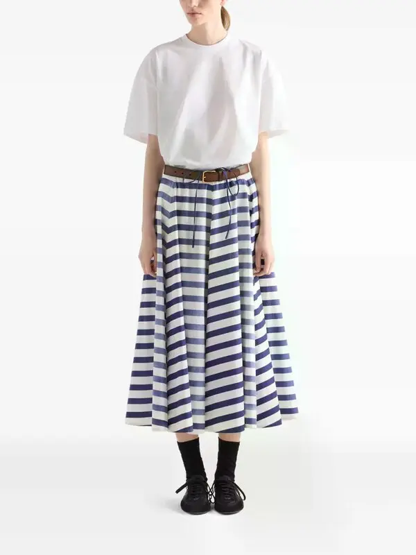 Prada Striped Midi Skirt