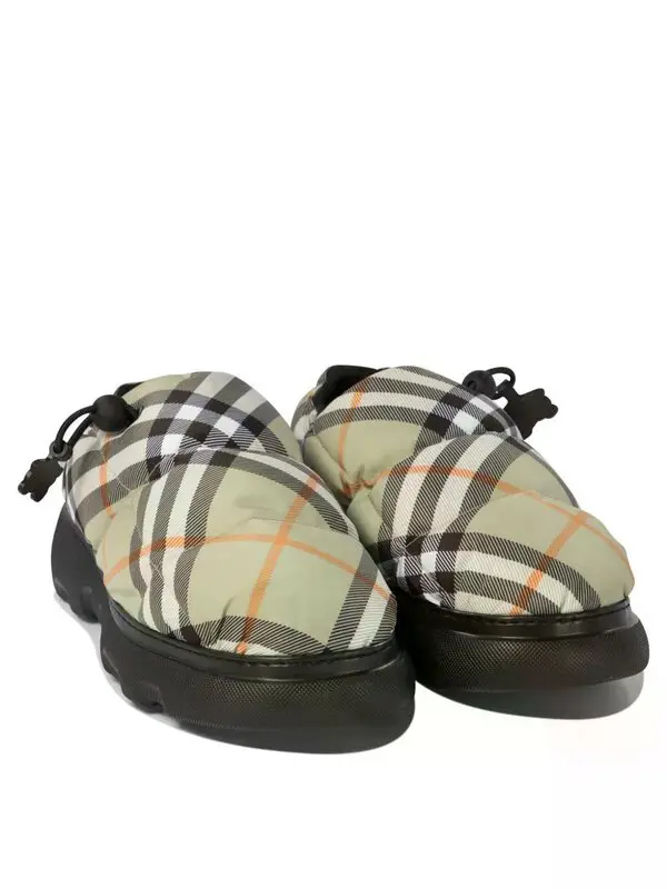 Burberry Quilted Check Heeled Mules - Neutrals