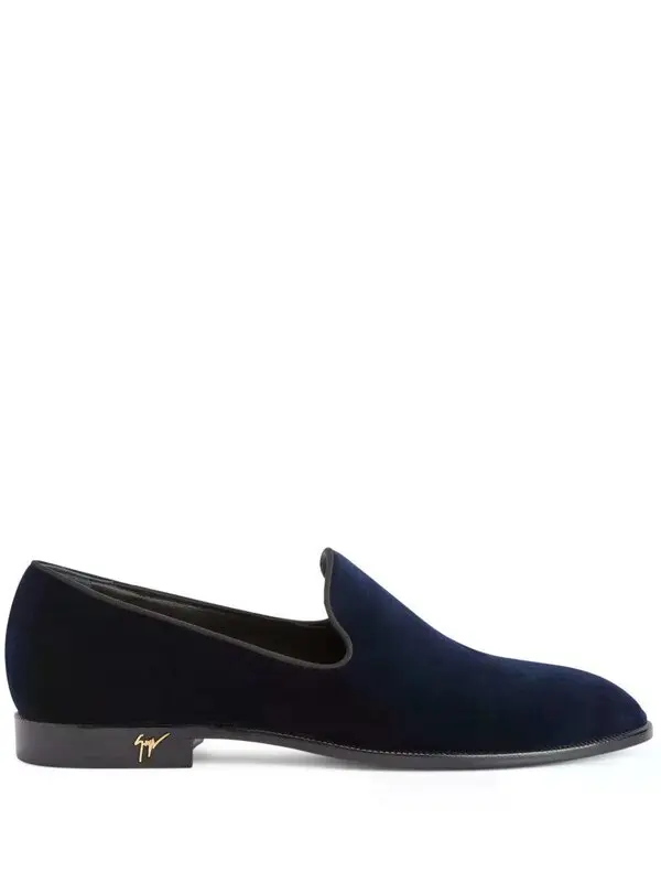 GIUSEPPE ZANOTTI Velvet-effect Loafers - Blue