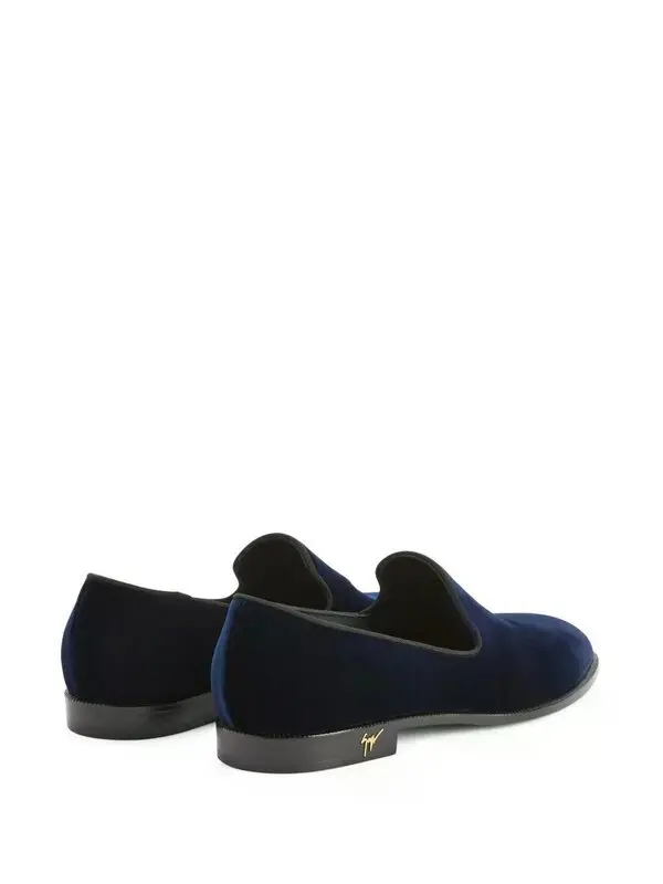 GIUSEPPE ZANOTTI Velvet-effect Loafers - Blue