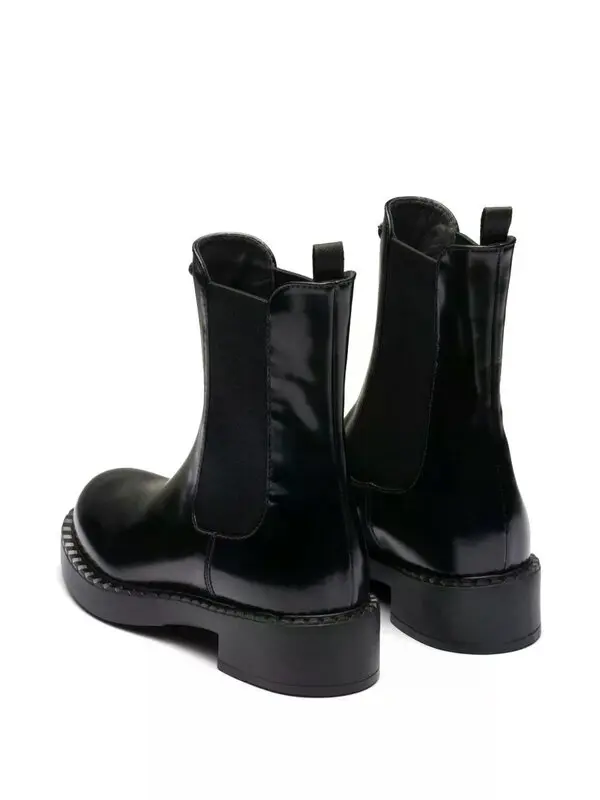 Prada Brushed Leather Chelsea Boots