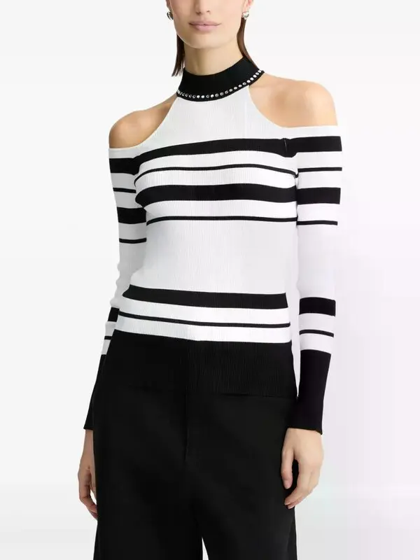 Liu Jo Striped Stud-detail Sweater
