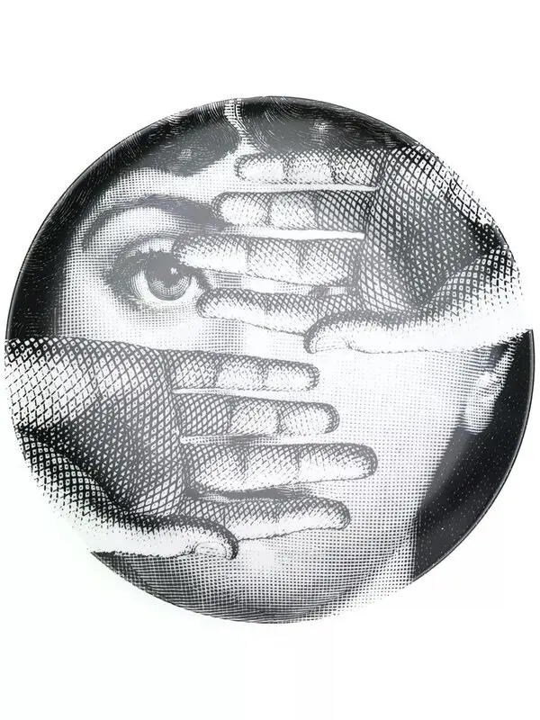 FORNASETTI 26cm Wall Plate N154 - Black