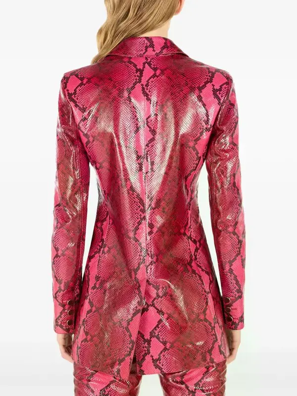 Roberto Cavalli Snake-print Double-breasted Blazer