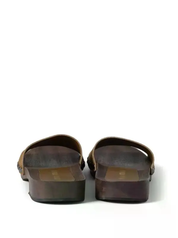 Miu Miu Faded Suede Clogs - Brown