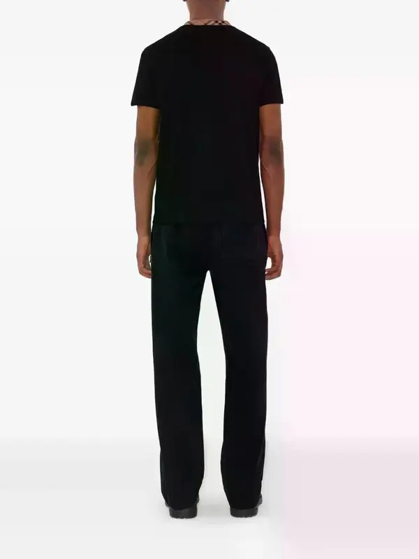 Burberry Check-trim T-shirt - Black