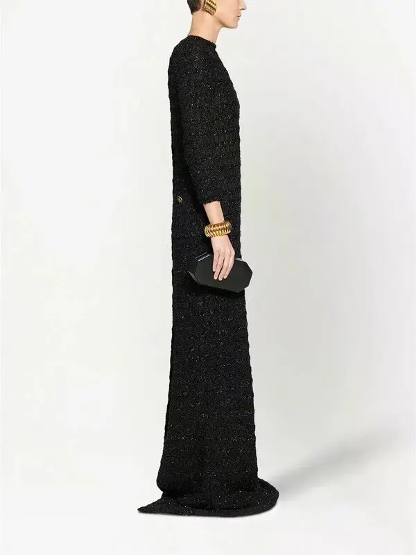 Balenciaga Tweed Button-back Dress