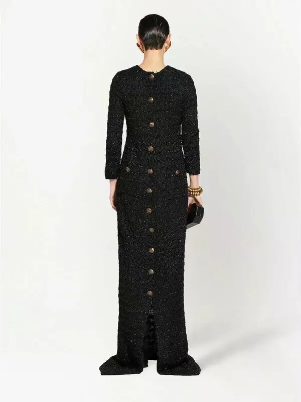 Balenciaga Tweed Button-back Dress