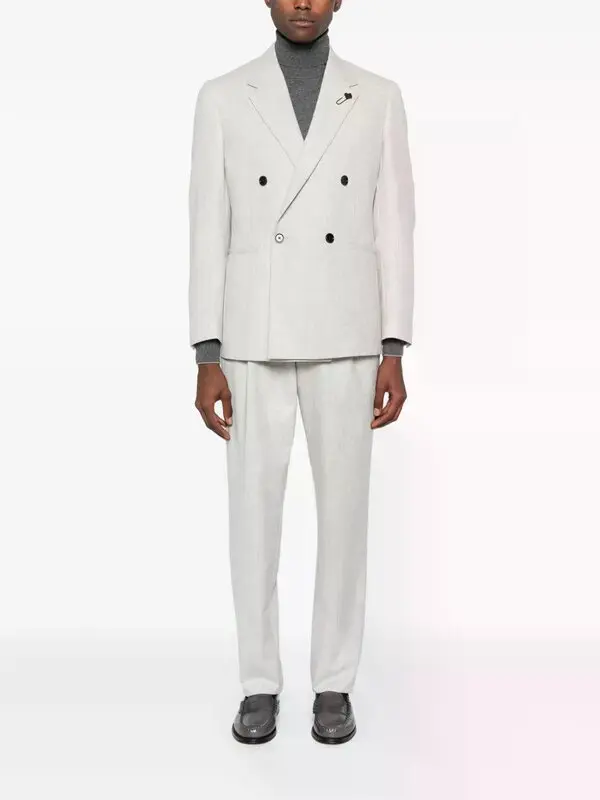 LARDINI Logo-brooch Suit