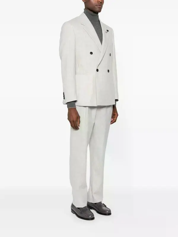 LARDINI Logo-brooch Suit
