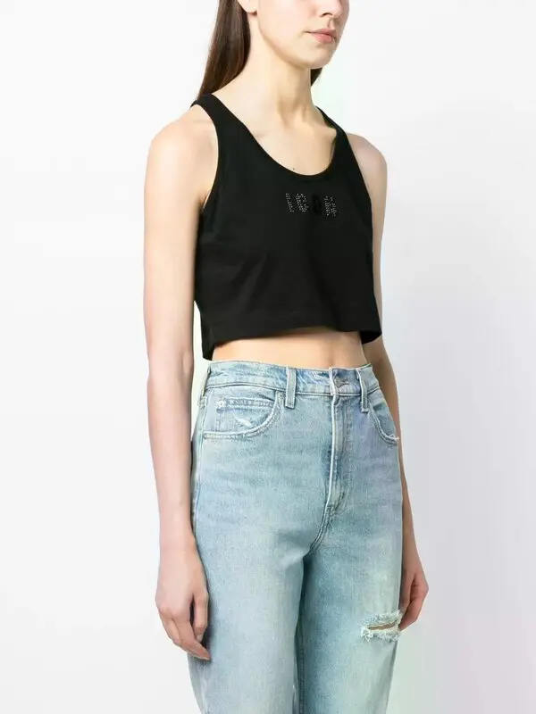 Dsquared2 Icon Rhinestone-embellished Crop Top