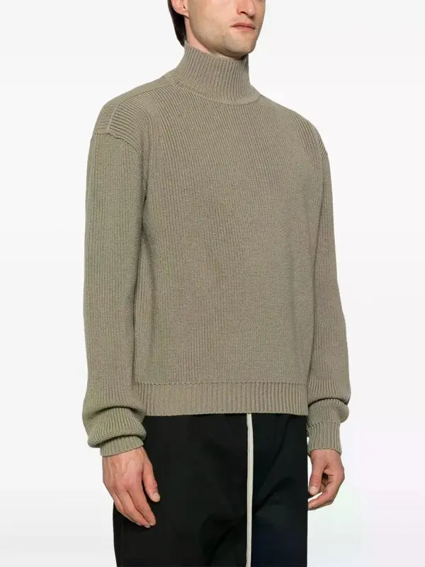 Rick Owens Roll-neck Virgin-wool Jumper - Green