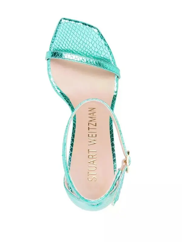 STUART WEITZMAN 100mm Snakeskin-effect Stiletto Sandals