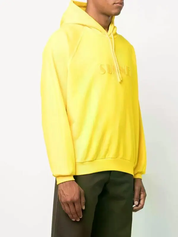 Sunnei Logo Drawstring Hoodie - Yellow