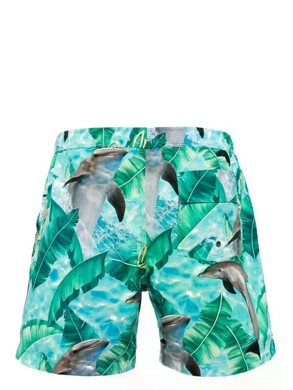 BLUE SKY INN Dolphin-print Drawstring Swim Shorts