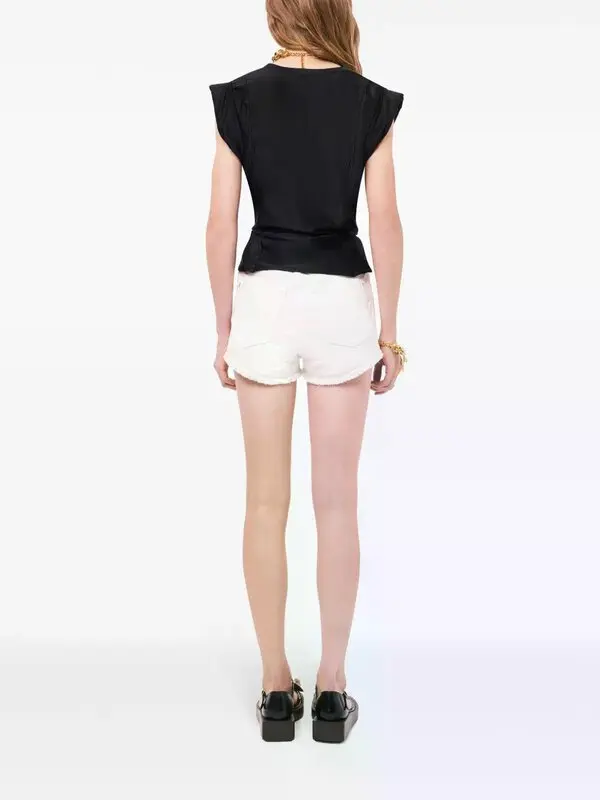 Rabanne Asymmetric Gathered-detail Blouse - Black