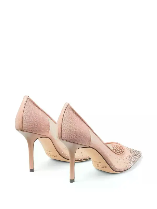 JIMMY CHOO Love 85mm Crystal-embellished Mesh Pumps
