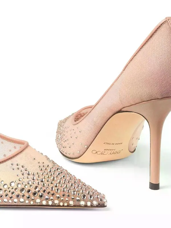 JIMMY CHOO Love 85mm Crystal-embellished Mesh Pumps