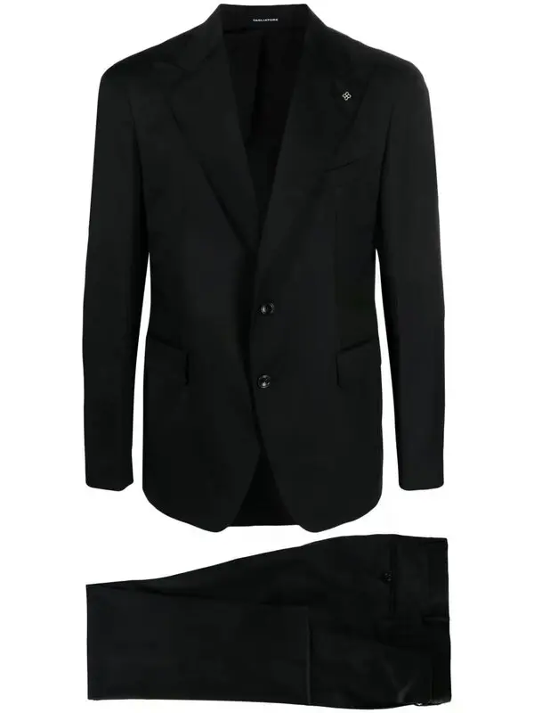 Tagliatore Brooch-detail Single-breasted Suit - Black