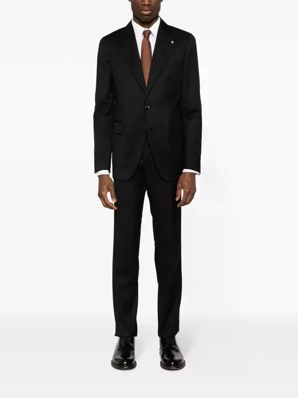 Tagliatore Brooch-detail Single-breasted Suit - Black