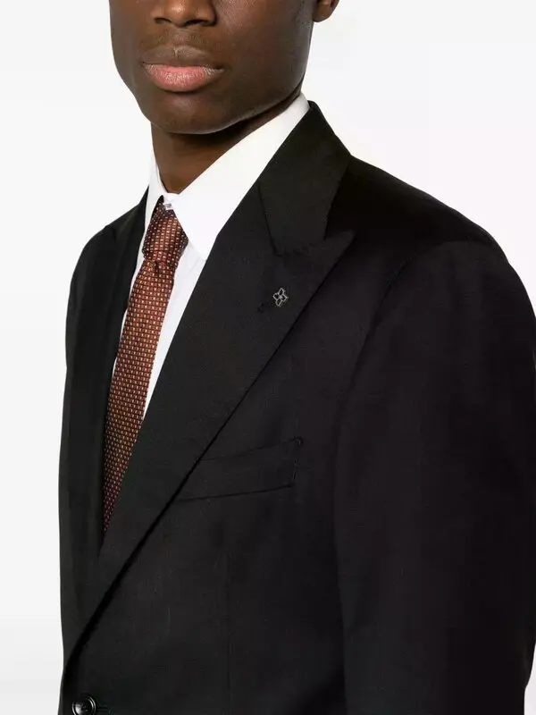 Tagliatore Brooch-detail Single-breasted Suit - Black
