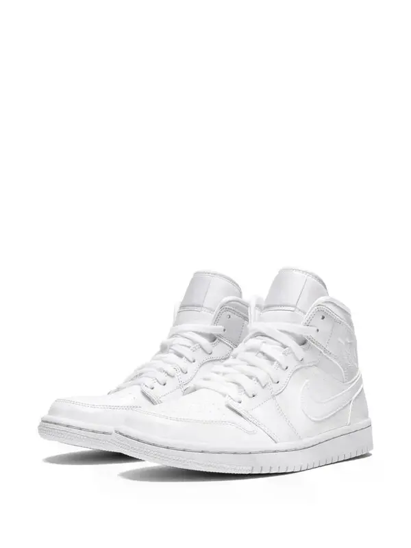 JORDAN 1 Mid Triple Patent Leather Sneakers - White