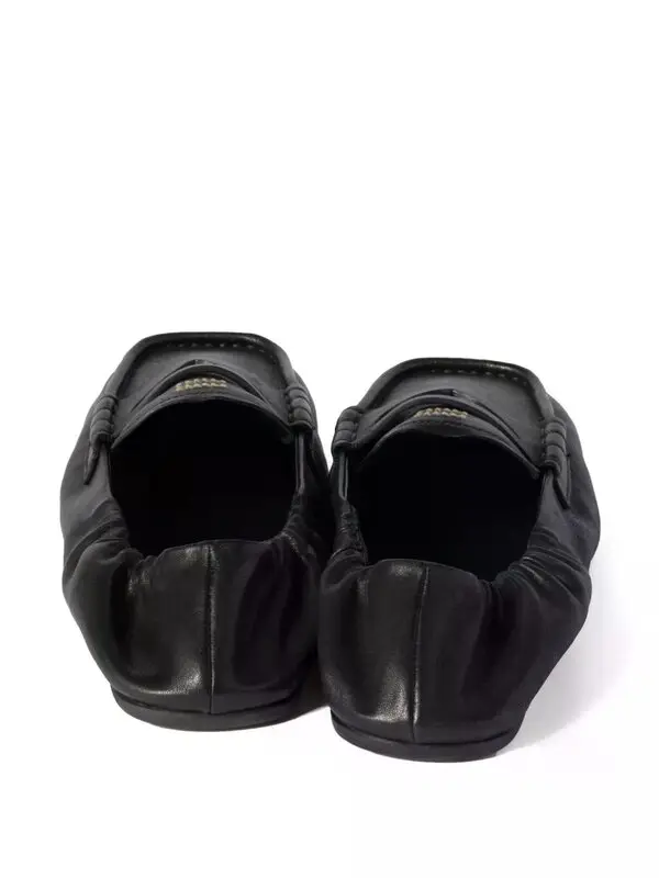 Miu Miu Embossed-logo Loafers - Black