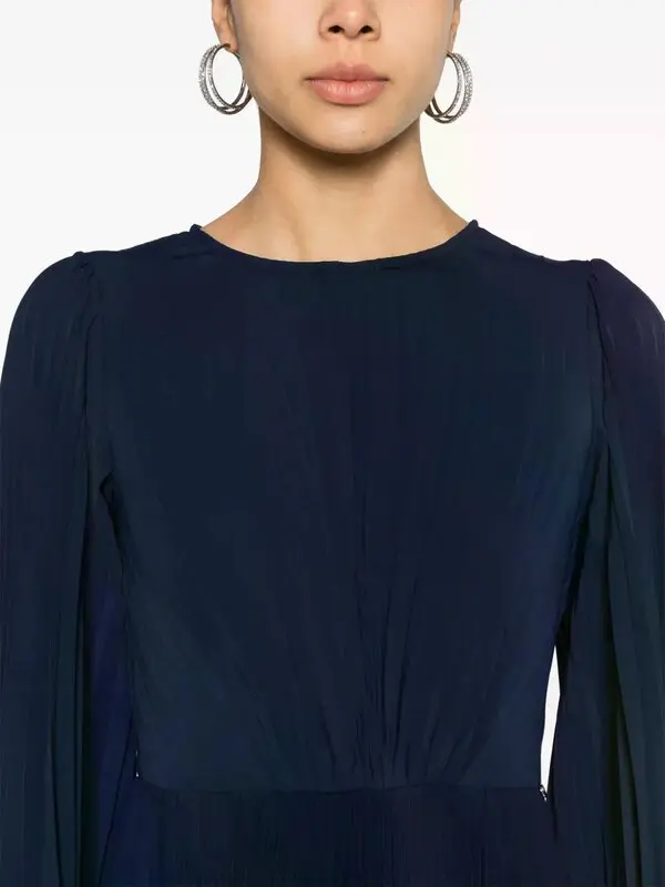 NISSA Plissé Pleated Midi Dress