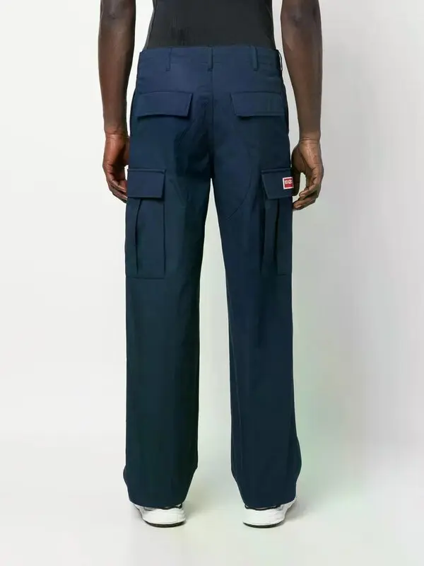 Kenzo Straight-leg Cargo Trousers - Blue