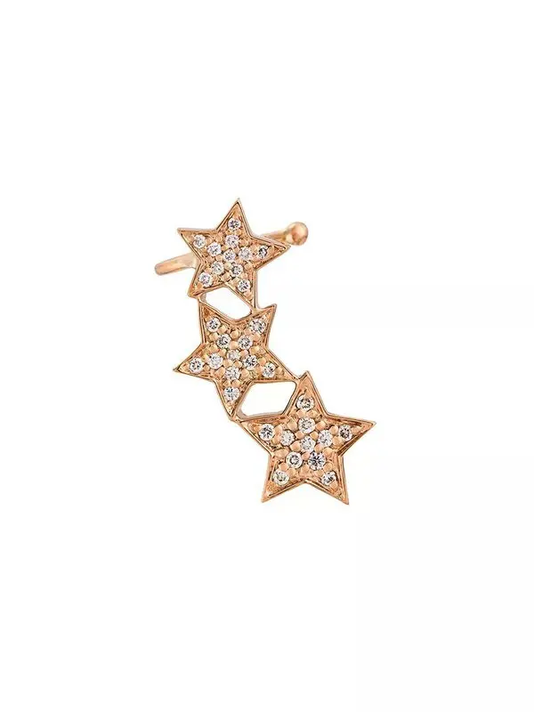 ALINKA 18kt Rose Gold Stasia Triple Star Diamond Right Ear Cuff - Metallic