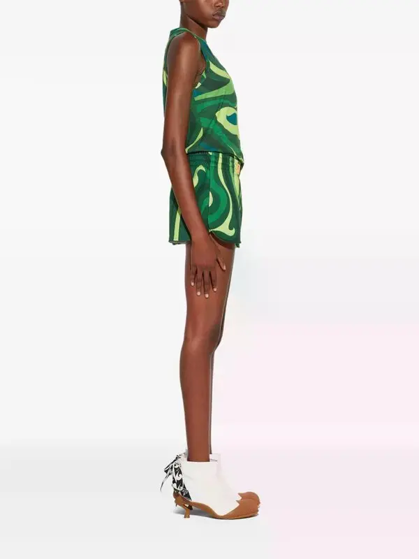 Emilio Pucci Marmo-print Shorts - Green