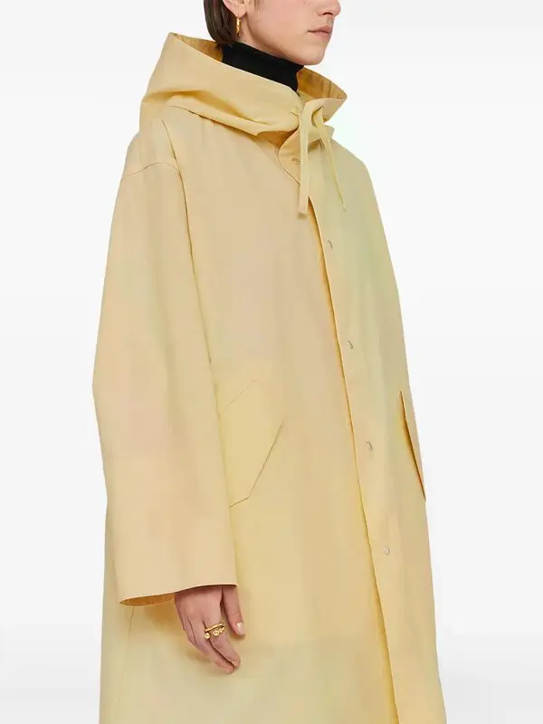 JIL SANDER Logo Print Drawstring Coat - Yellow