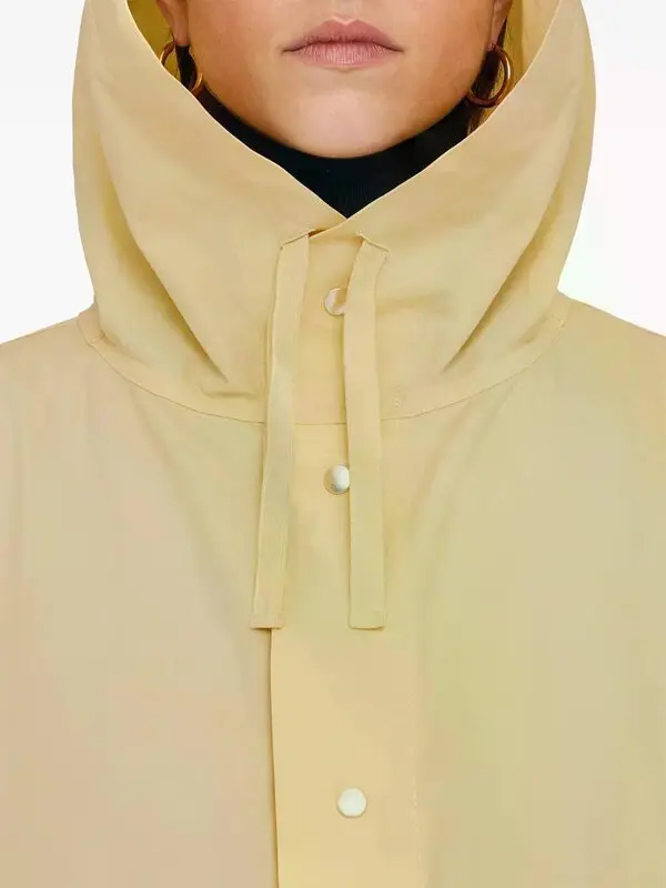 JIL SANDER Logo Print Drawstring Coat - Yellow