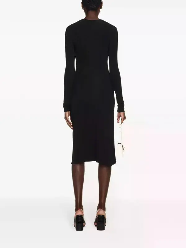 Off-White Twist-detail Midi Dress - Black