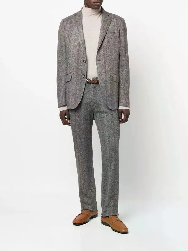 Etro Herringbone Tonal Striped Blazer - Neutrals