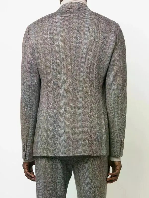 Etro Herringbone Tonal Striped Blazer - Neutrals